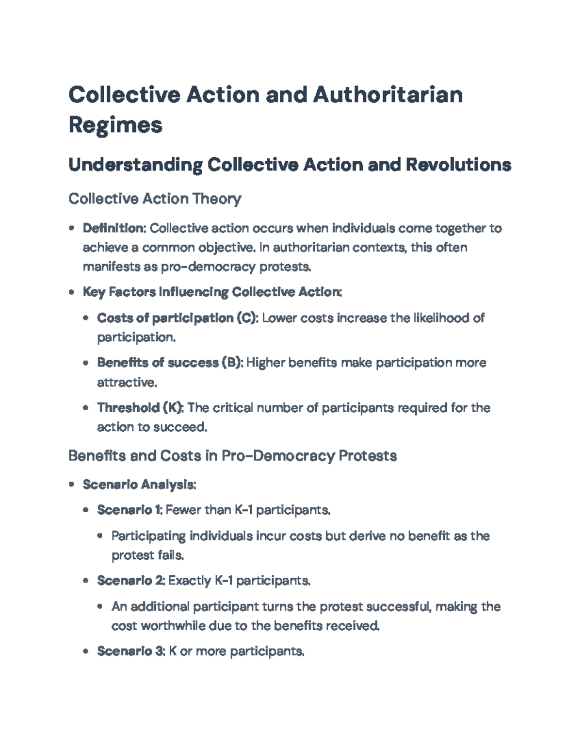 Understanding Collective Action & Revolutions in Authoritarian Regimes ...