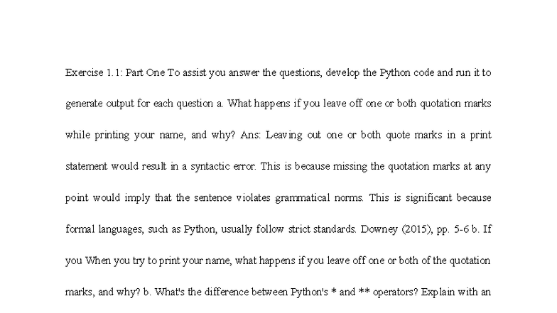 Programming Assignment Unit 1101: Exercise 1.1 Solutions - Studocu
