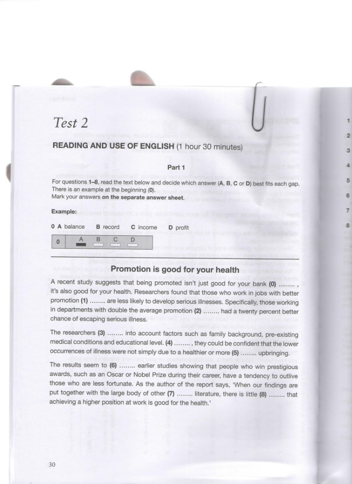 CAE Practice Tests: Reading and Use of English Guide - Studocu