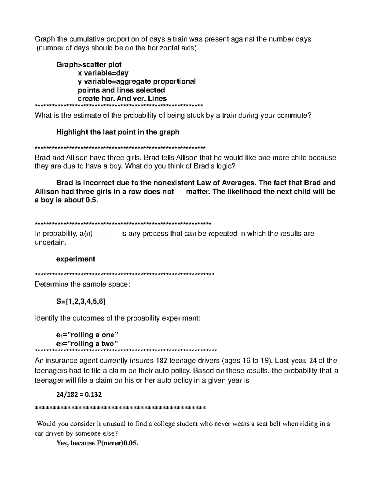Math 150 Ch 5: Probability, Statistics & Cumulative Proportions - Studocu