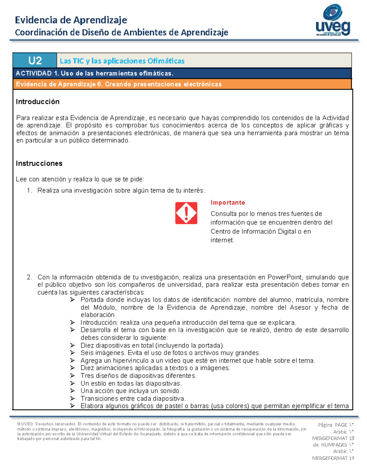 U2 - Actividad de Aprendizaje: Creación de Presentaciones Electrónicas ...
