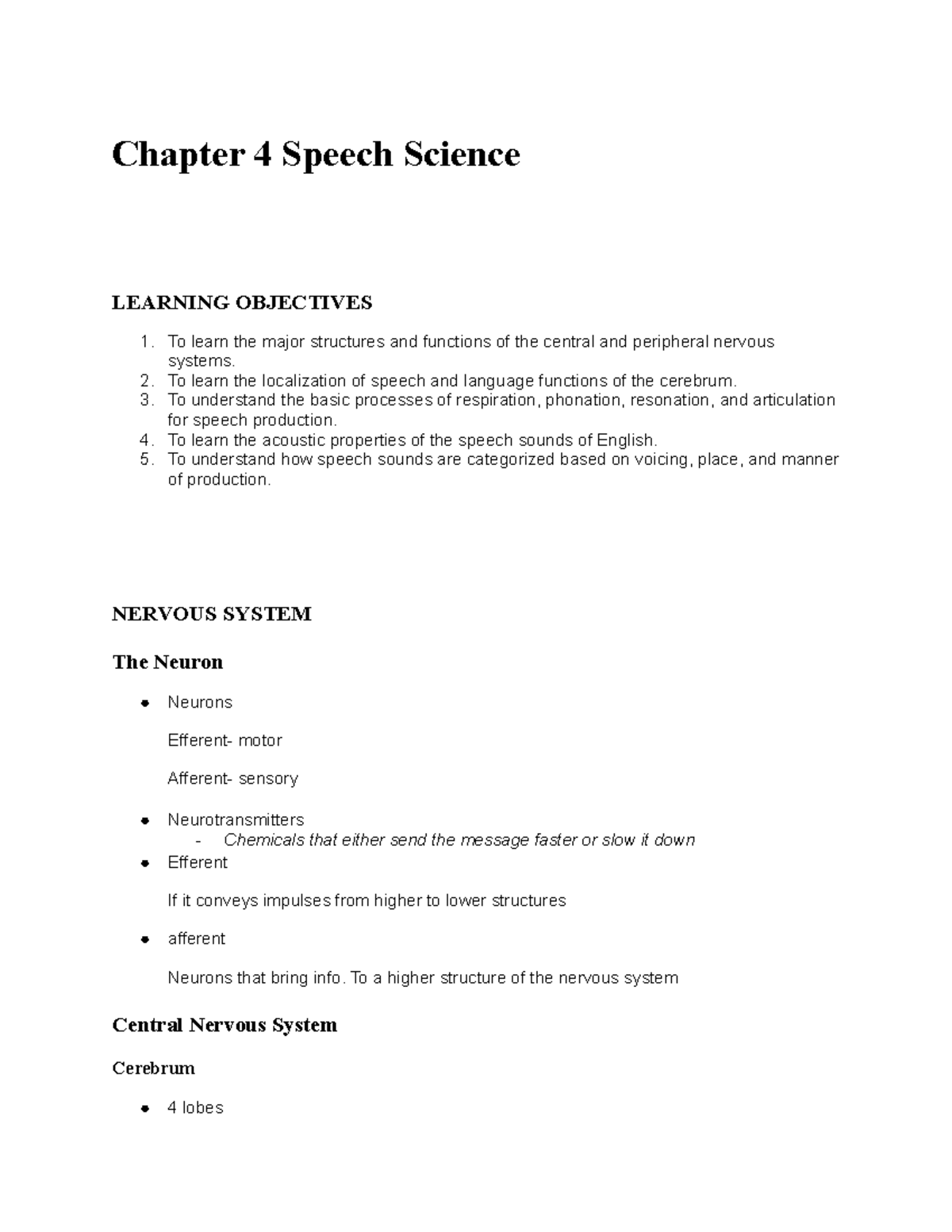 DCOM Chapter 4 Speech Science Overview and Key Concepts - Studocu