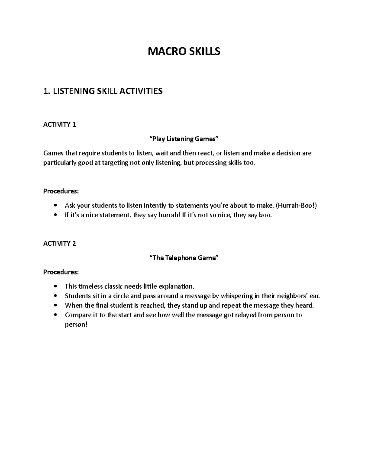 Macro Skills Activities: Engaging Listening, Reading, Writing & Viewing ...