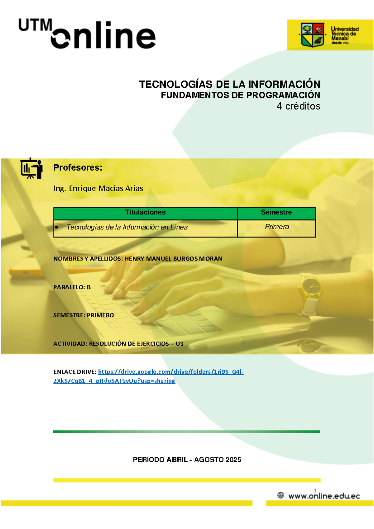 FP-7-HB - Resolución de Ejercicios U3 en Programación - Studocu