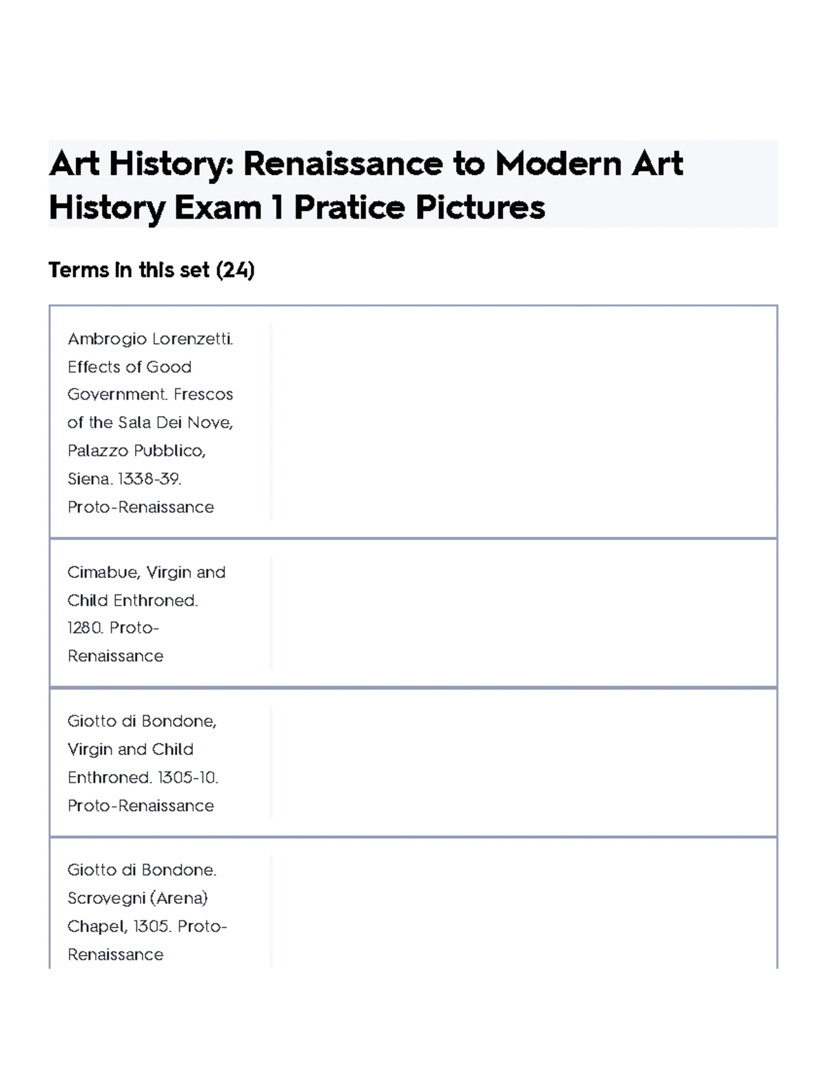 Art History- Renaissance to Modern- Exam 2 Flashcards Quizlet - Art ...