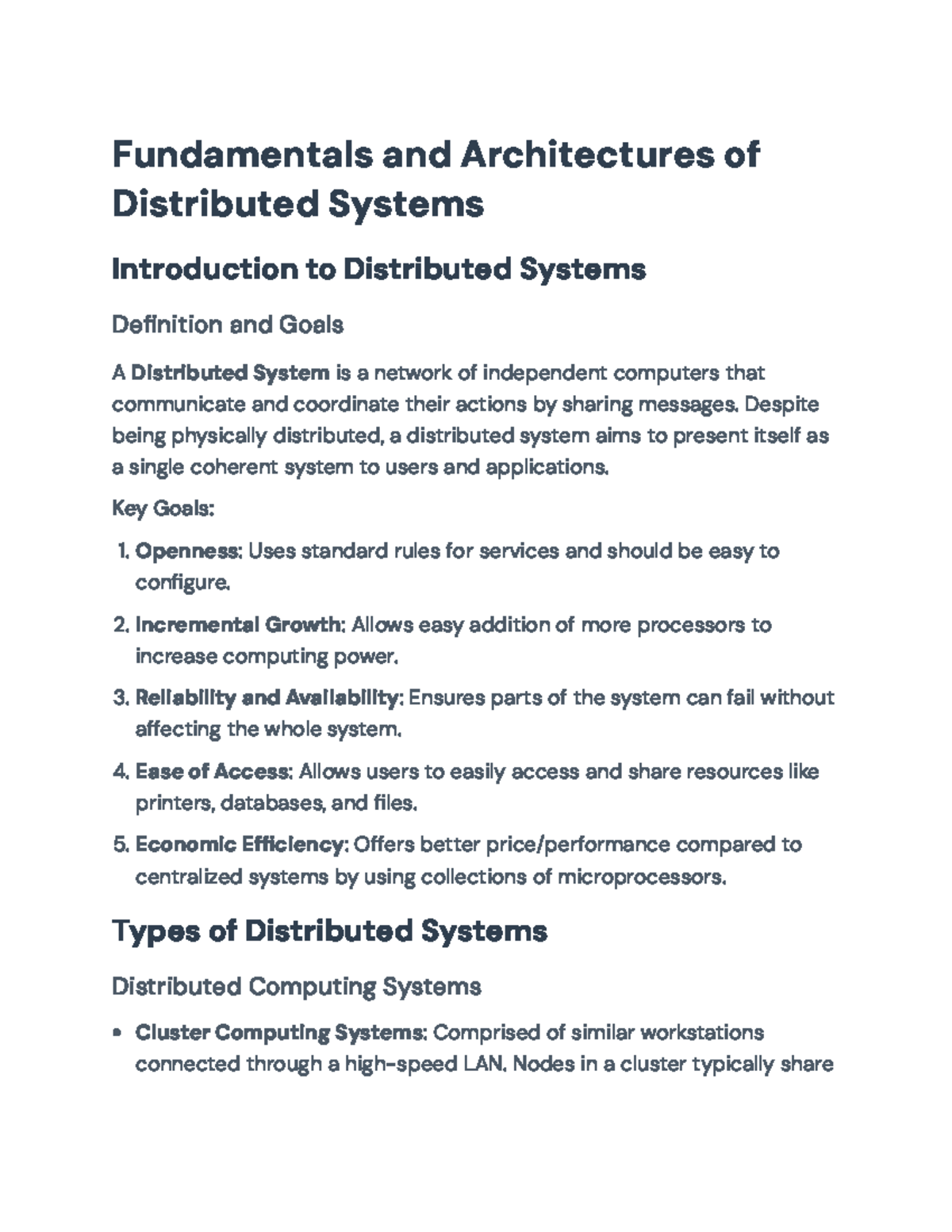 Fundamentals & Architectures of Distributed Systems (CS101 Lecture ...