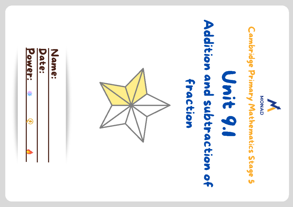Cambridge Primary Math Stage 5: Unit 9.1 - Fractions Addition ...