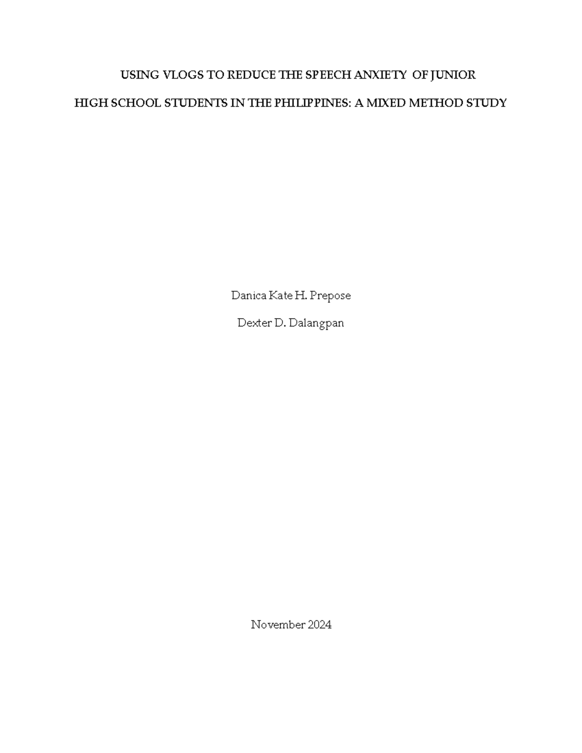 Ed Eng 201 Research Proposal: Vlogging to Alleviate Speech Anxiety in ...
