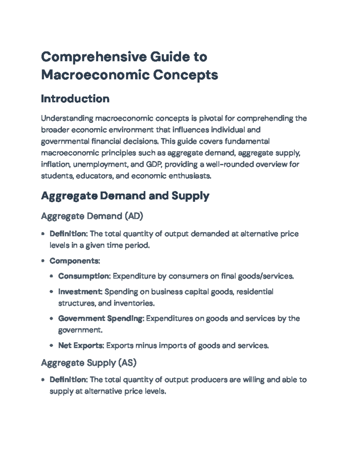 Macroeconomic Concepts Overview: Key Principles and Insights ...