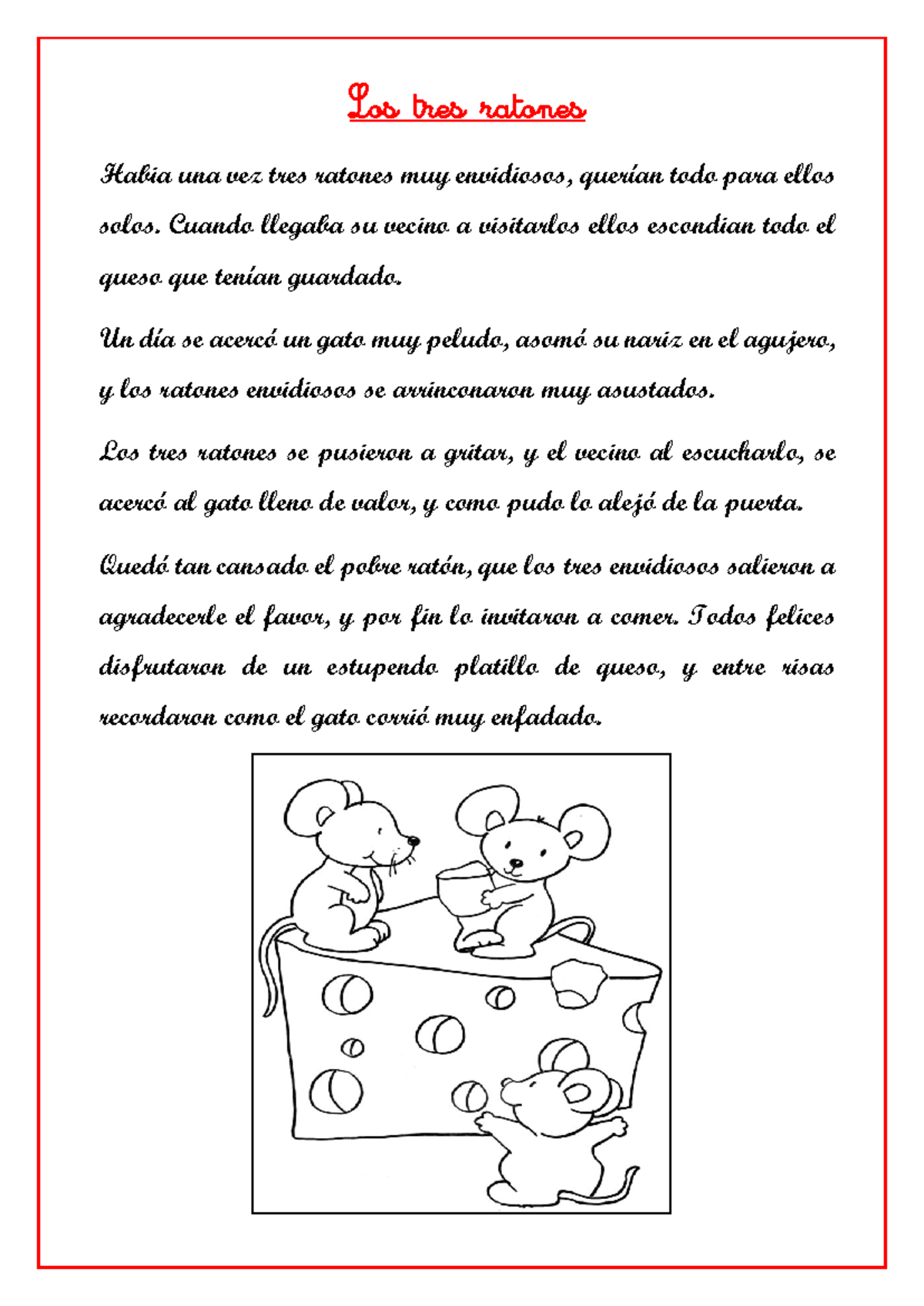 Los Tres Ratones - Trabajo de Literatura Infantil - Studocu