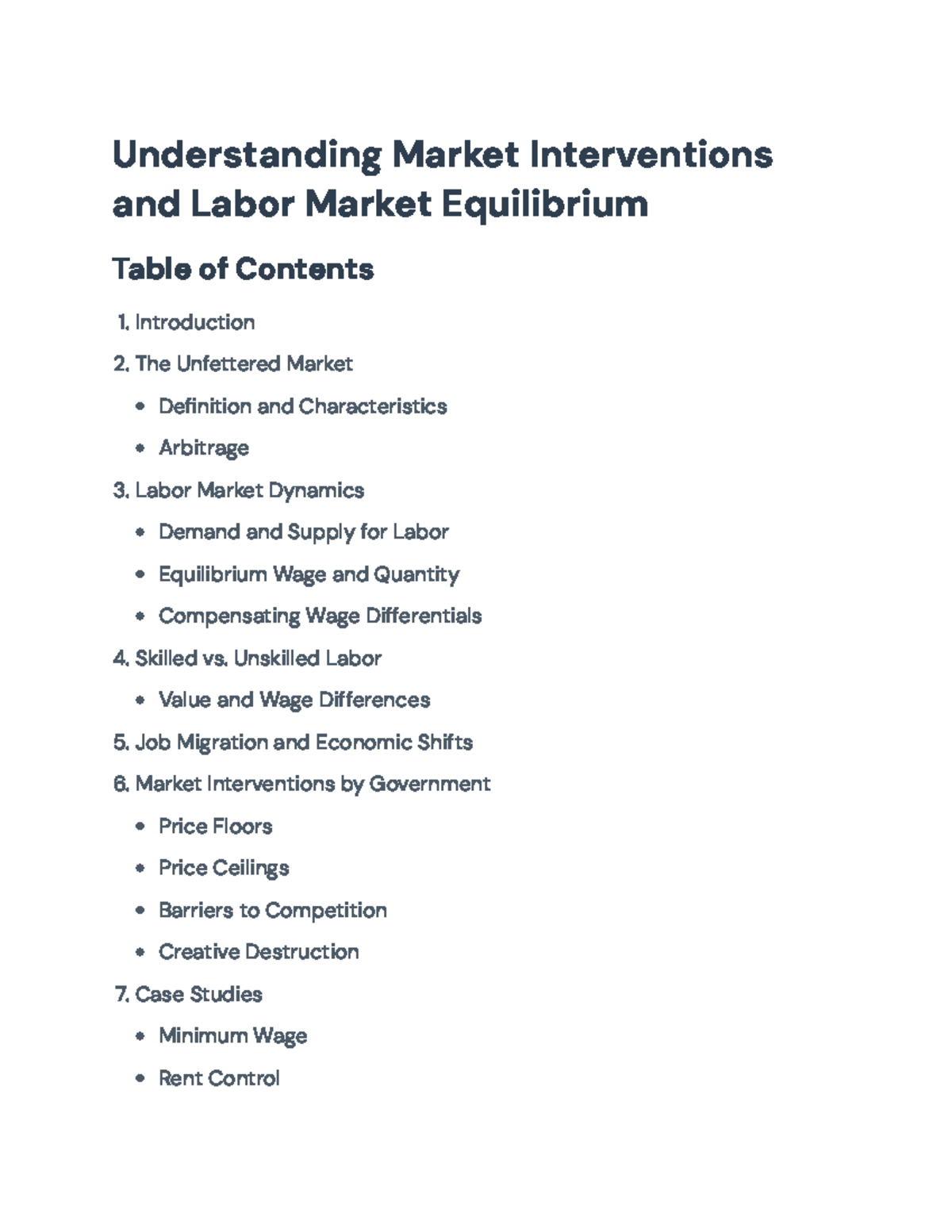 Understanding Market Interventions and Labor Dynamics: A Comprehensive ...