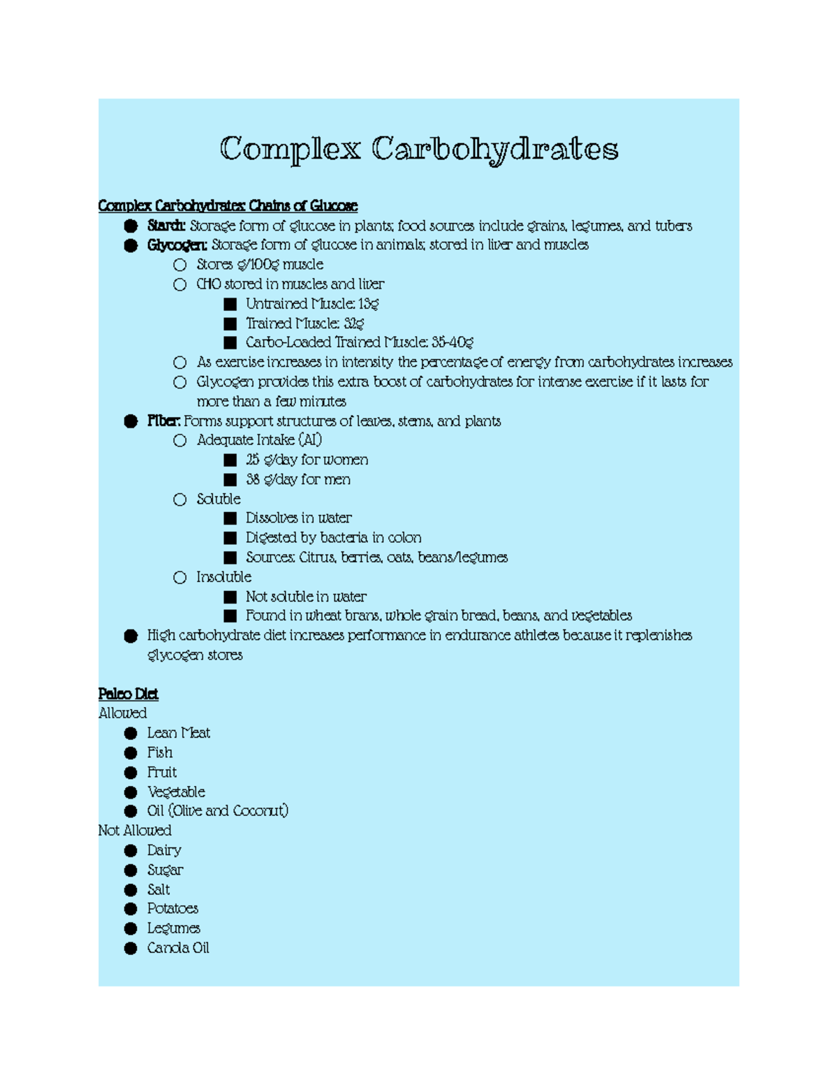 Complex Carbohydrates - Complex Carbohydrates Complex Carbohydrates ...