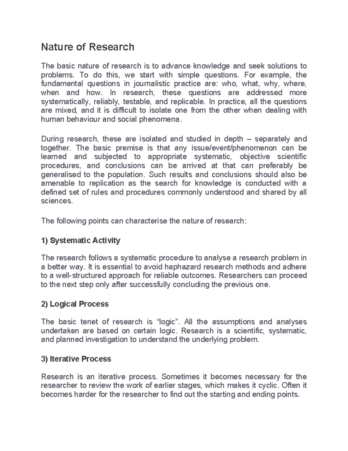 Nature of Research: Understanding Systematic Inquiry and Its Principles ...