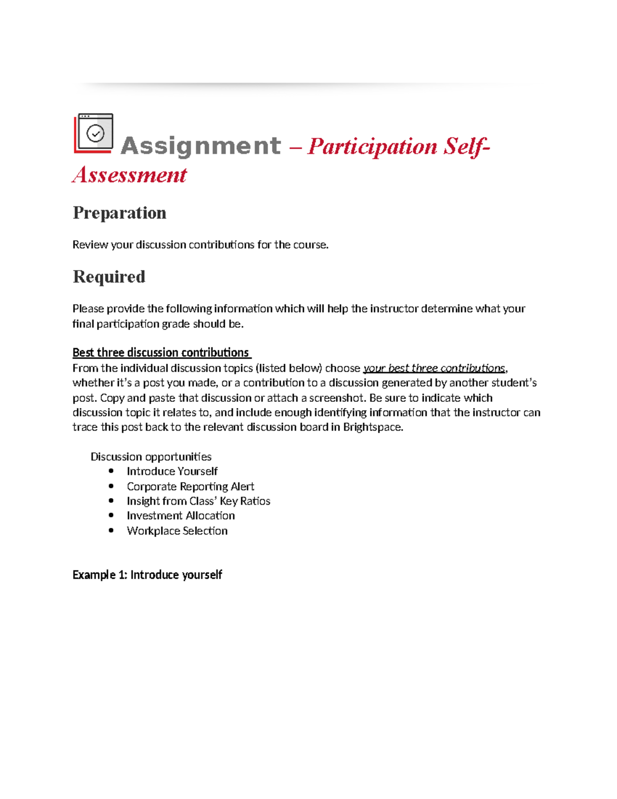 Module 7 Assignment 2 - Participation Self-Assessment - Assignment ...