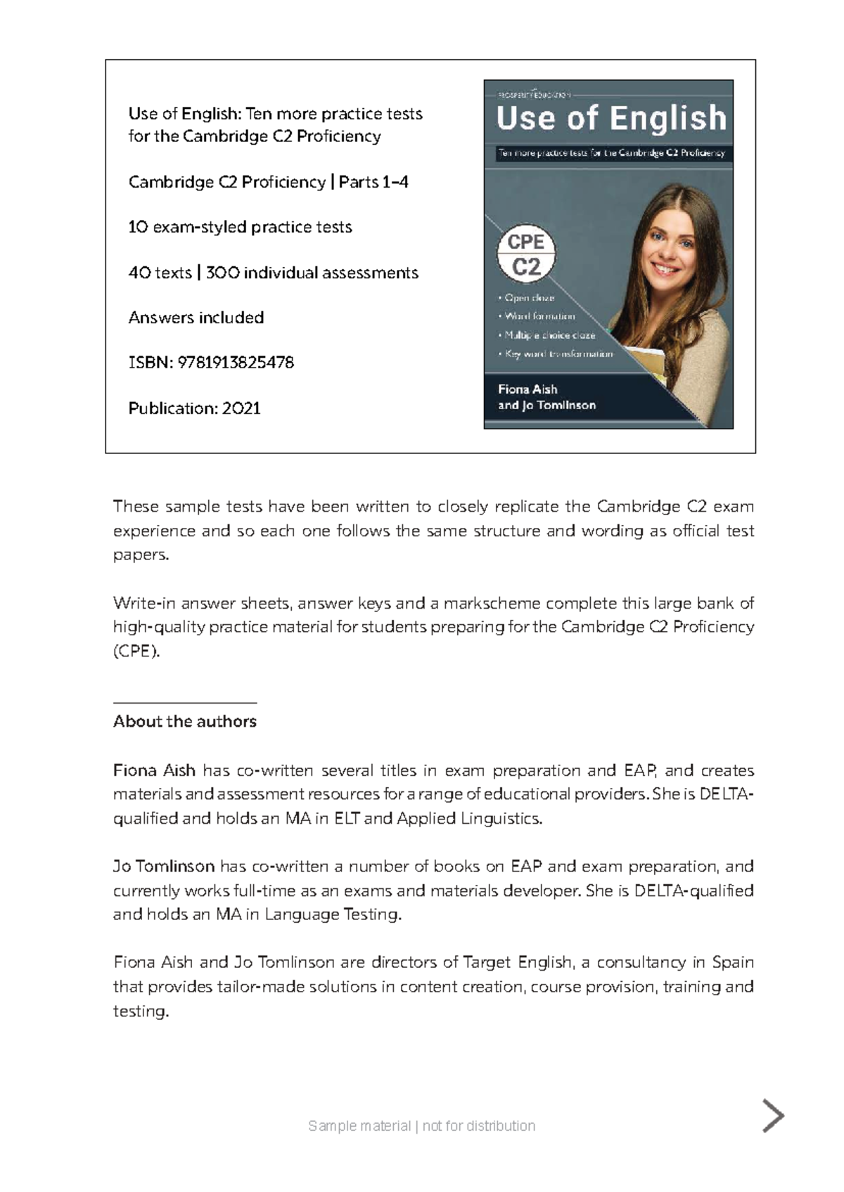 Cambridge C2 Proficiency Use of English: Practice Tests & Answers - Studocu