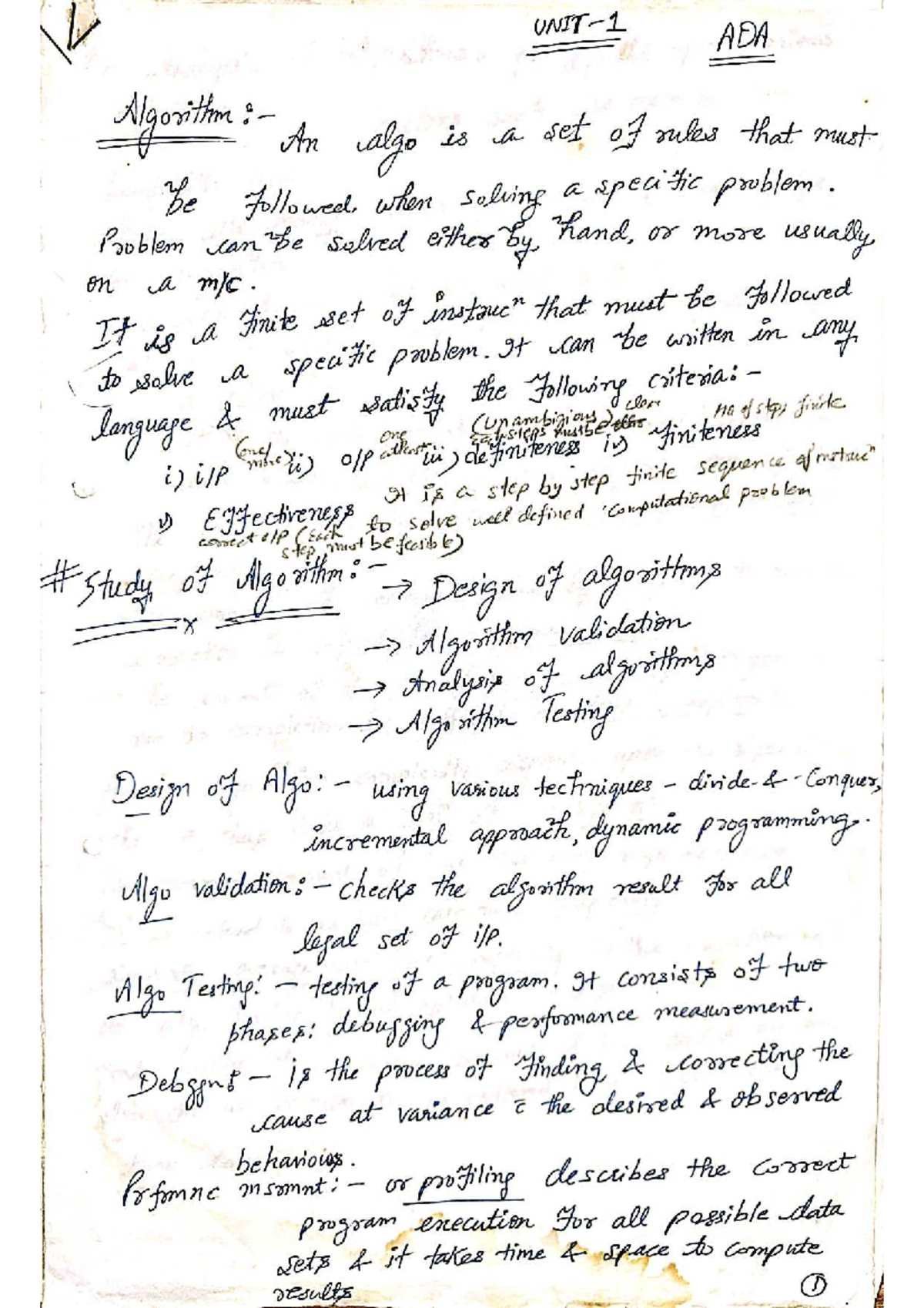 DAA Unit 1 - Comprehensive Notes on Design and Analysis of Algorithms ...