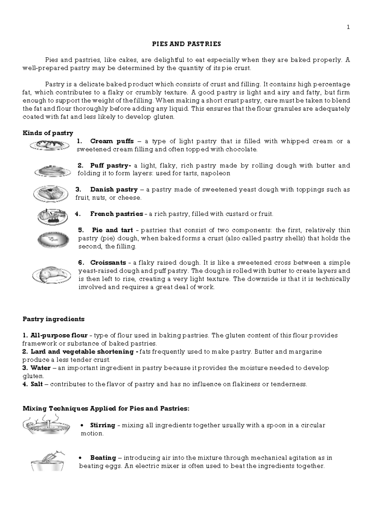 Quarter 2 BPP Handout: Mastering Pies and Pastries Techniques - Studocu