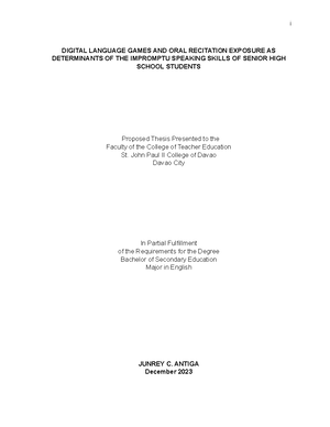 ESP2-DLP WEEK1-Q1 - ESP 2 - Department of Education Detailed Lesson Plan in ESP II DETAILED ...