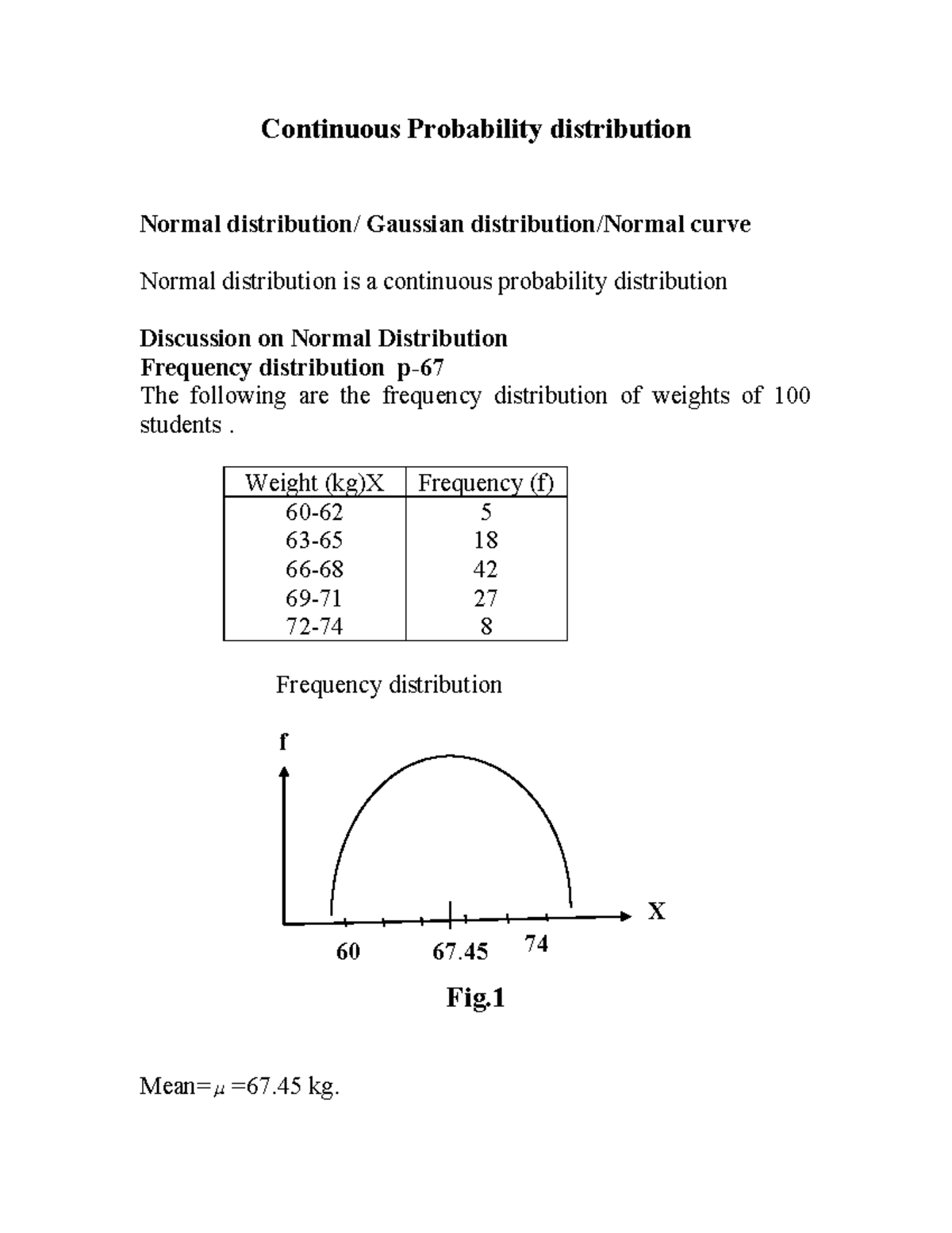 Lecture 7: Continuous Probability Distributions and Normal Curve ...