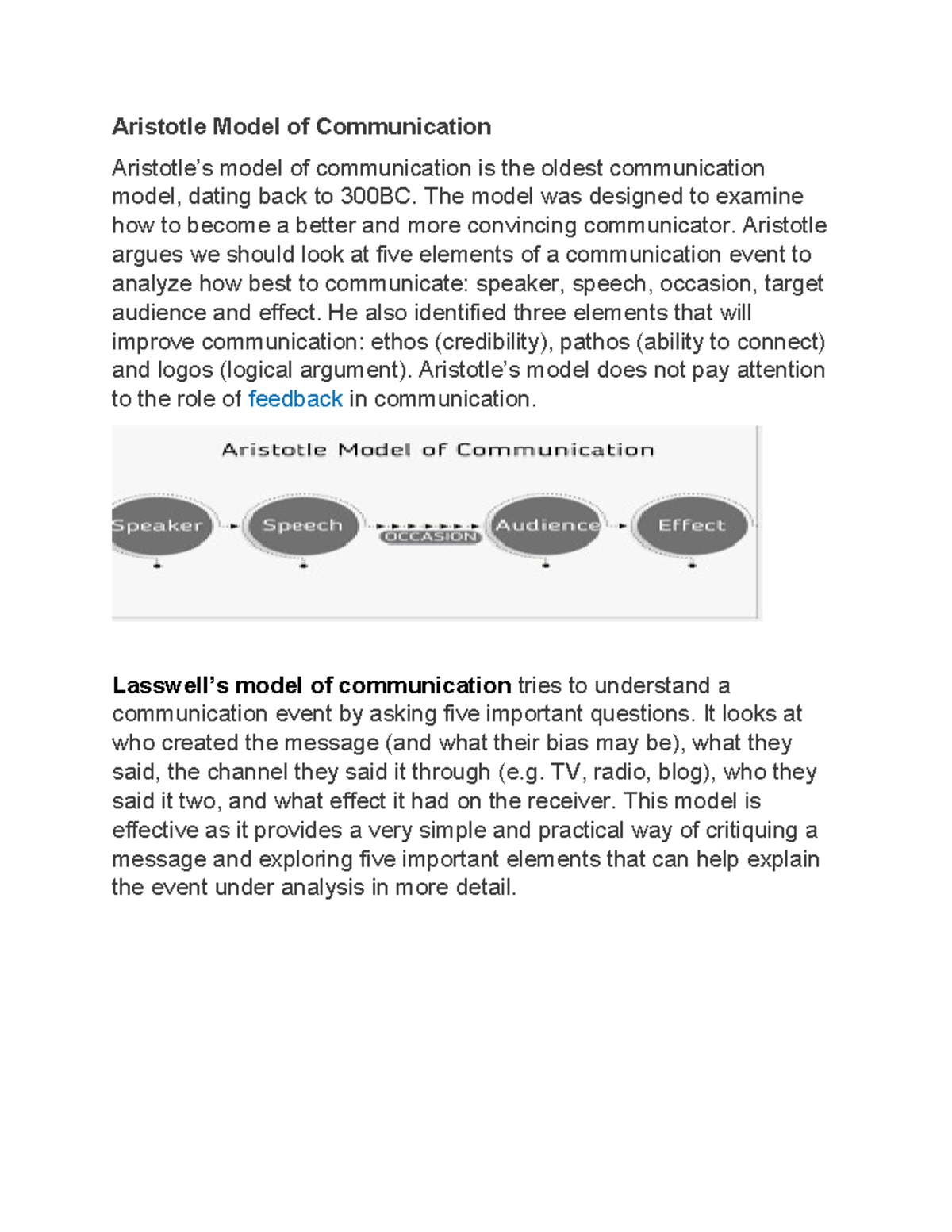 Aristotle's Model of Communication: Key Elements & Analysis - Studocu