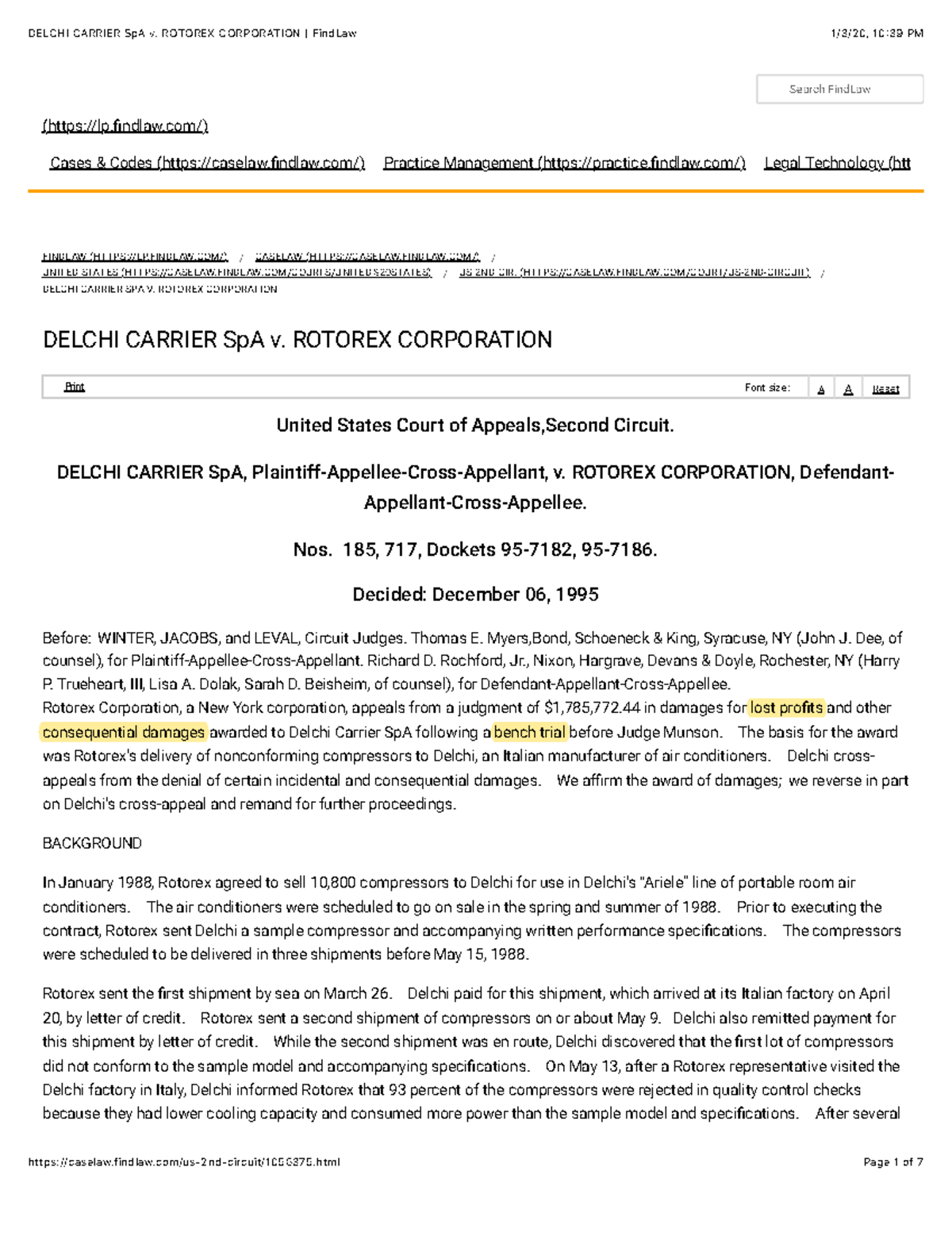 Delchi Carrier SpA v. Rotorex Corp: 2nd Cir. Case Analysis & Decision ...