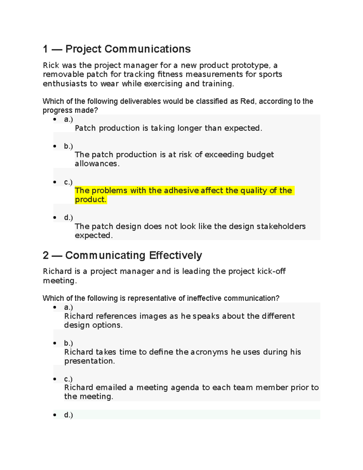 Project Management- Unit 3- Challenge 1- Project Communication and the ...