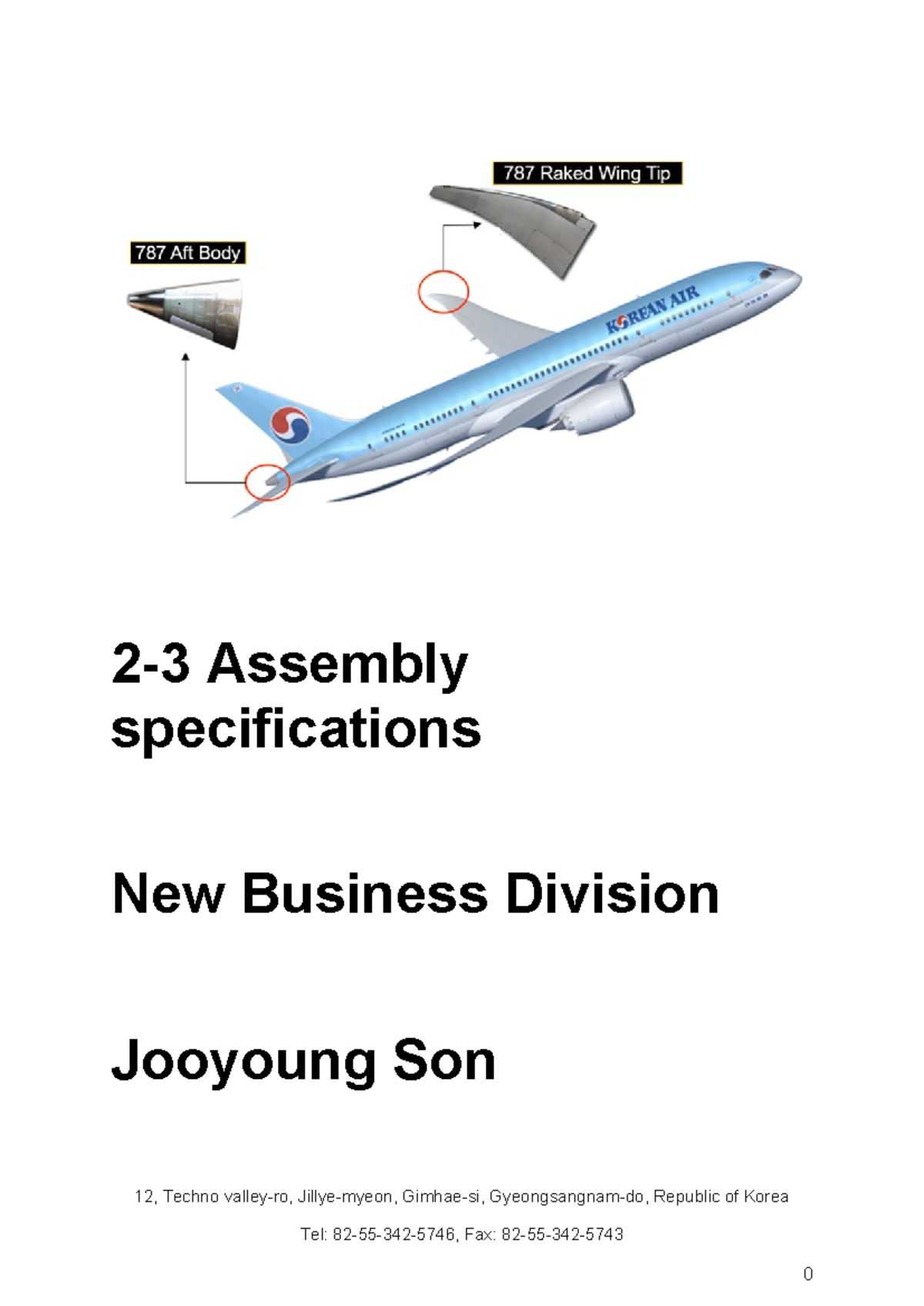 Assembly Specifications for New Business Division (Course Code: 2.조립작업 ...