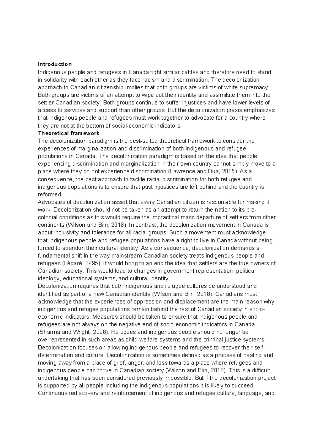 Indigenous and Refugee Solidarity in Canada: A Decolonization ...