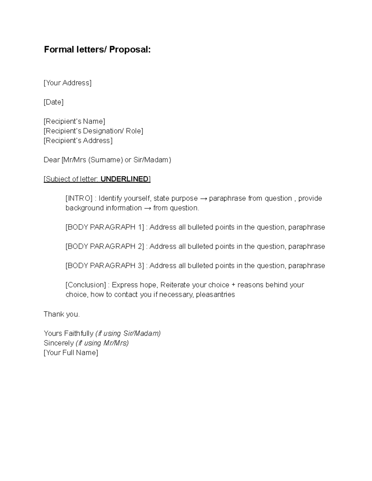Formal Proposal: Letter to Principal on Student Activity Recommendation ...