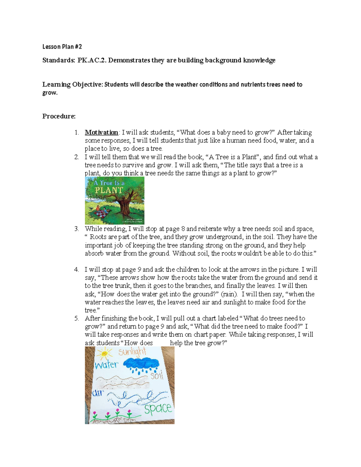 Unit Lesson Plans 2 & 3: Understanding Trees and Seasons - Studocu