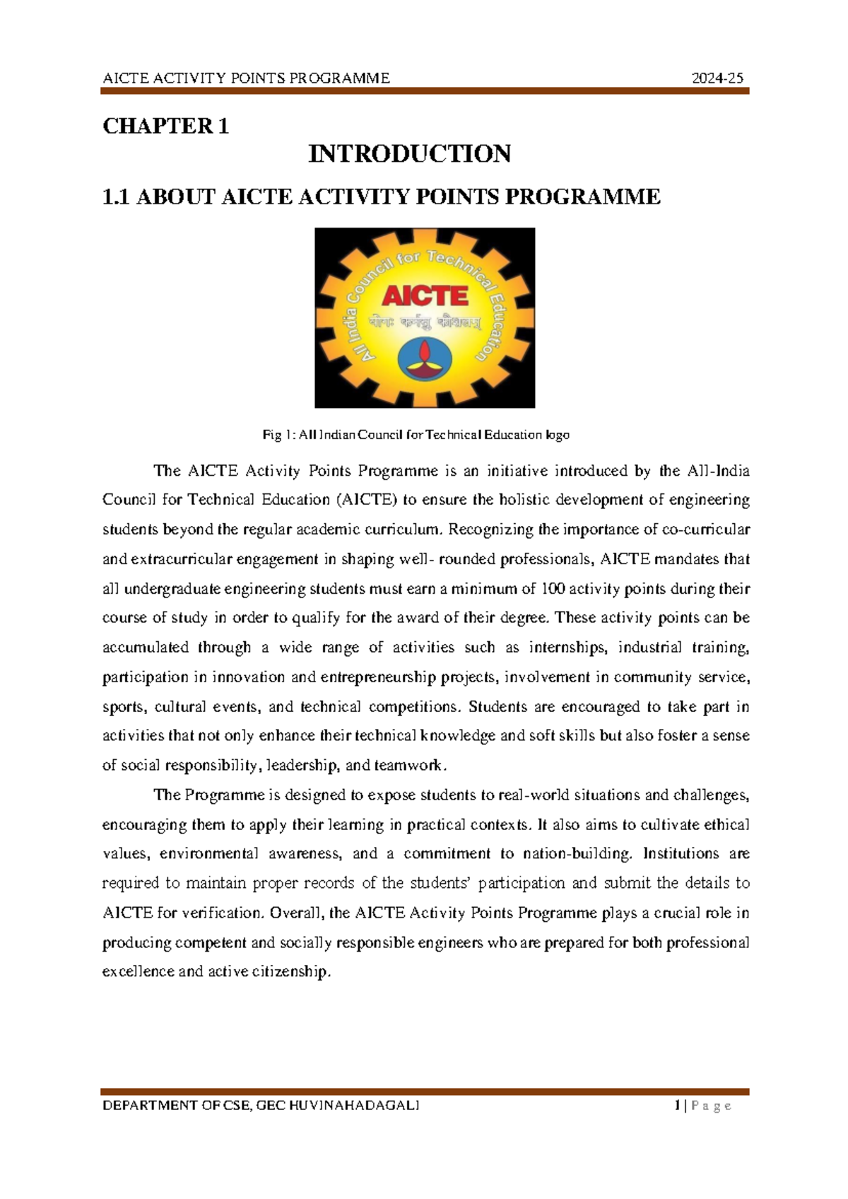 Aicte report 1 - fvdgbbbbbbbbbbmjm - CHAPTER 1 INTRODUCTION 1 ABOUT ...
