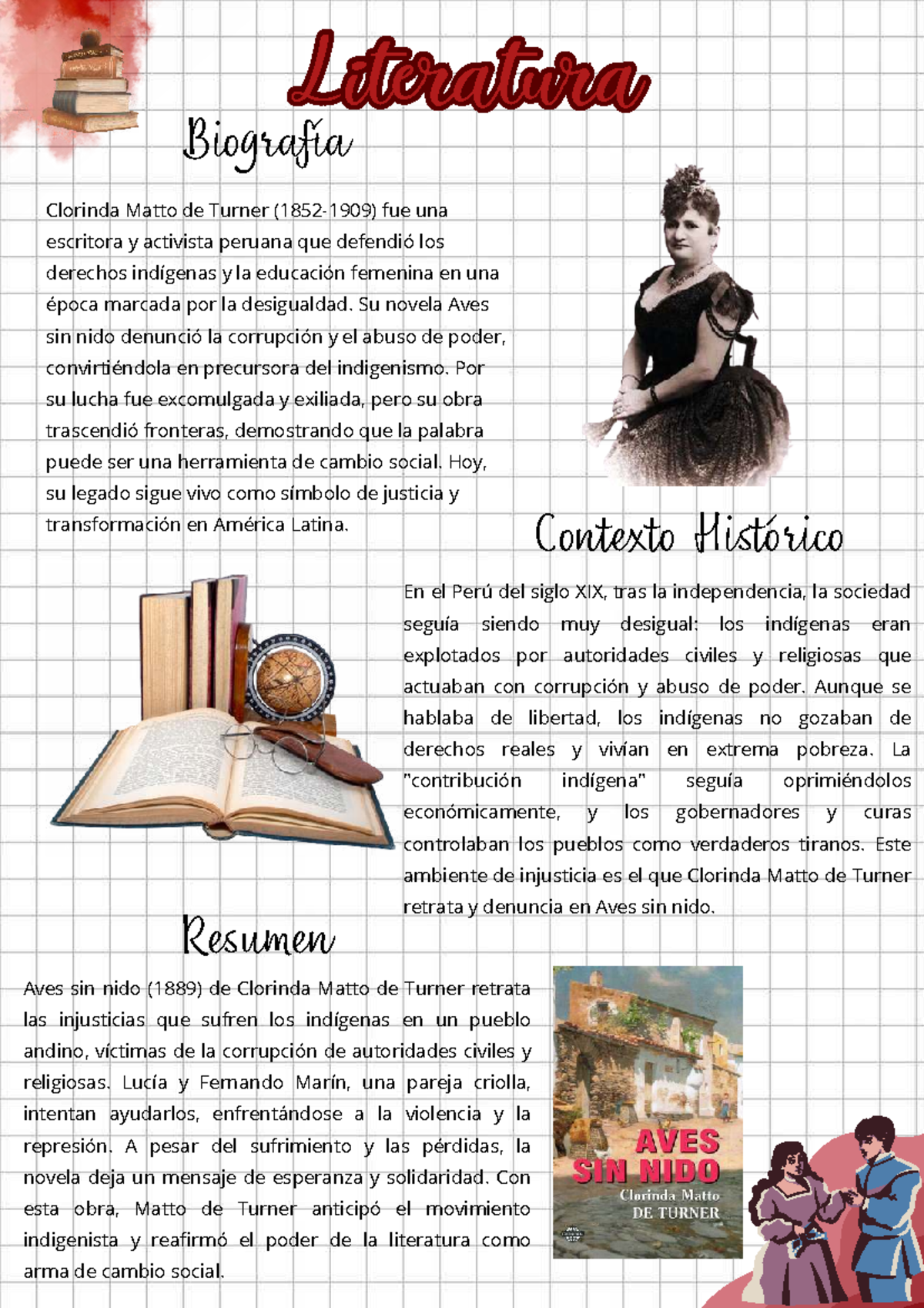 Literatura Biografía Y Legado De Clorinda Matto De Turner Studocu