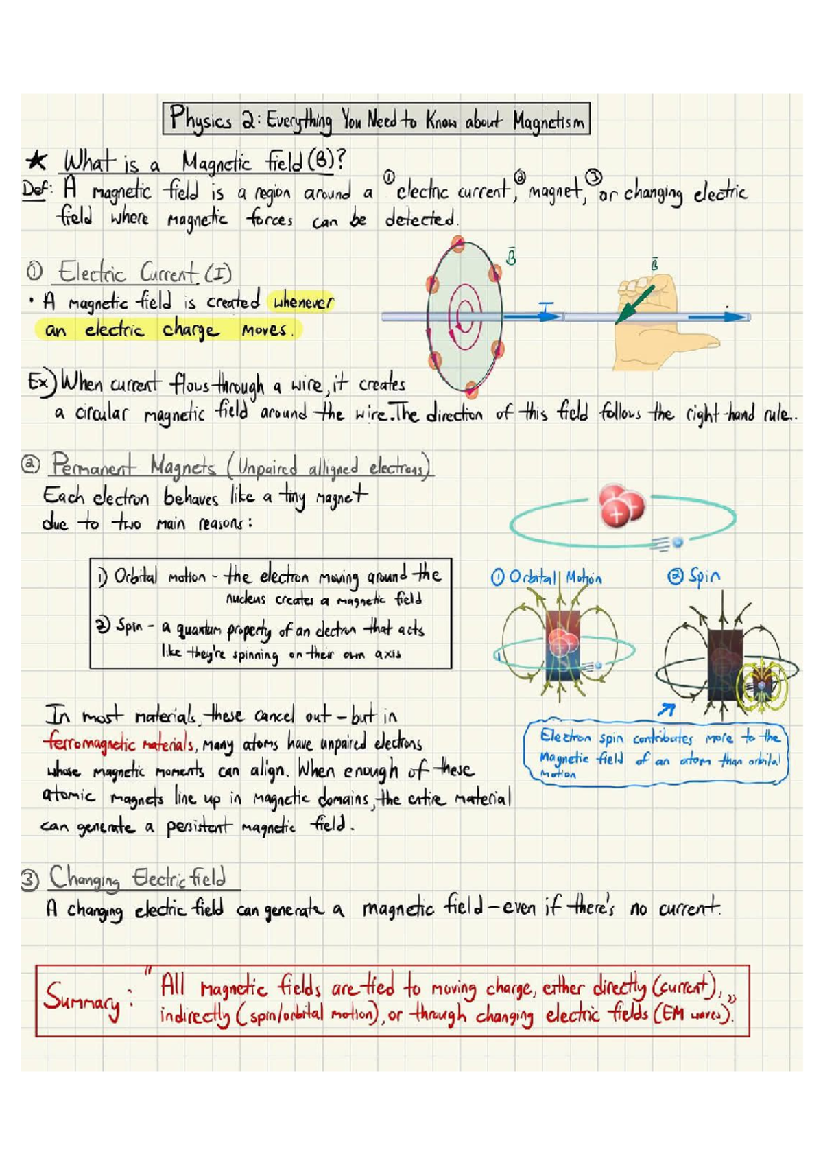 Physics 2: Comprehensive Notes on Magnetism and Magnetic Fields - Studocu