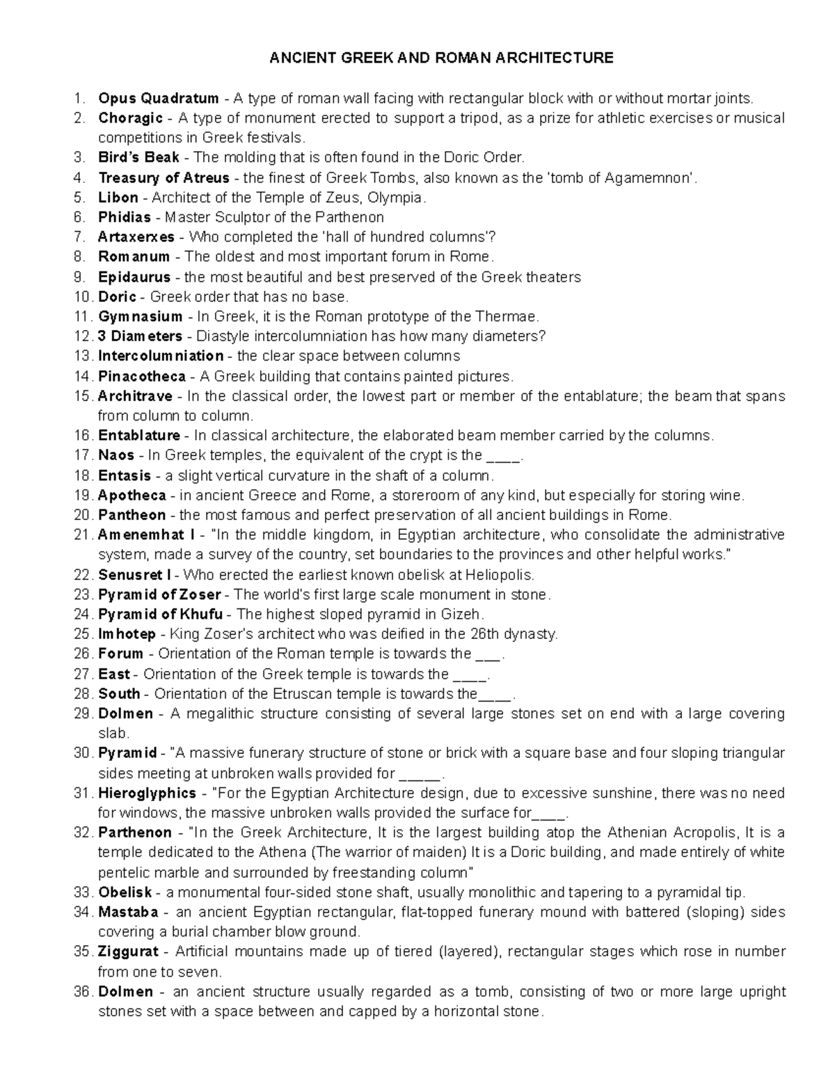 Ancient Greek & Roman - ANCIENT GREEK AND ROMAN ARCHITECTURE Opus ...