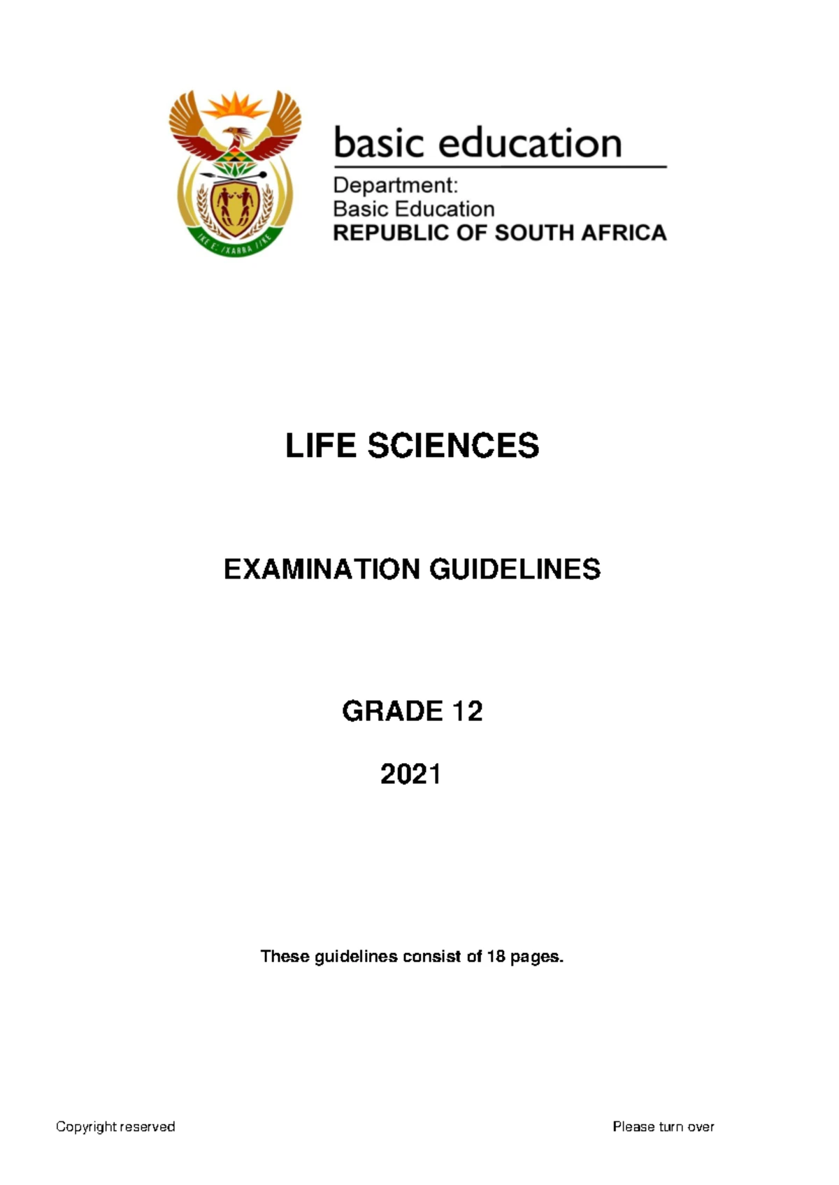 LFSC Gr 12 Life Sciences Assessment Frame June 2025 P1 & P2 - Studocu