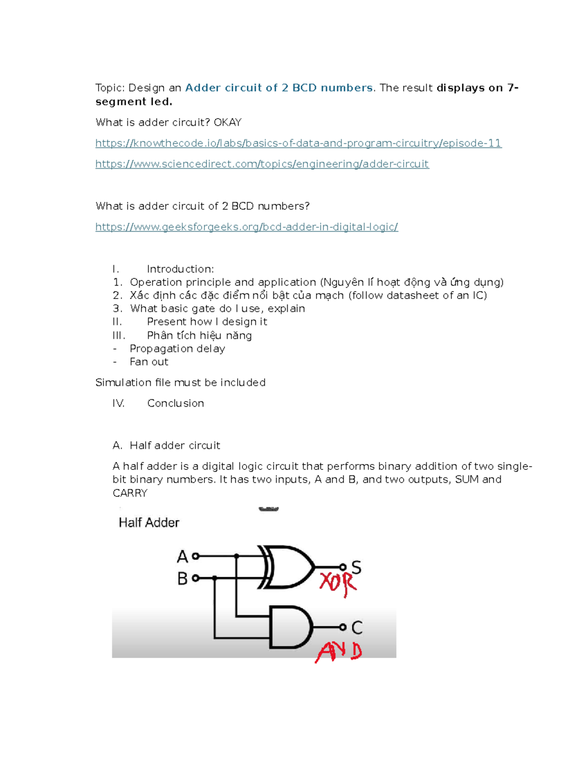 Designing a 2 BCD Adder Circuit with 7-Segment Display Output - Studocu