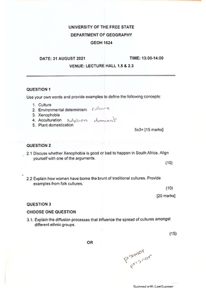 [Solved] The use of questionnaire - Introduction to human geography ...