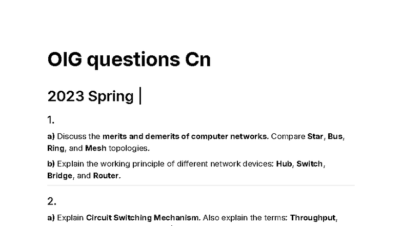 OIG Questions Cn: Comprehensive Past Exam Collection on Computer ...