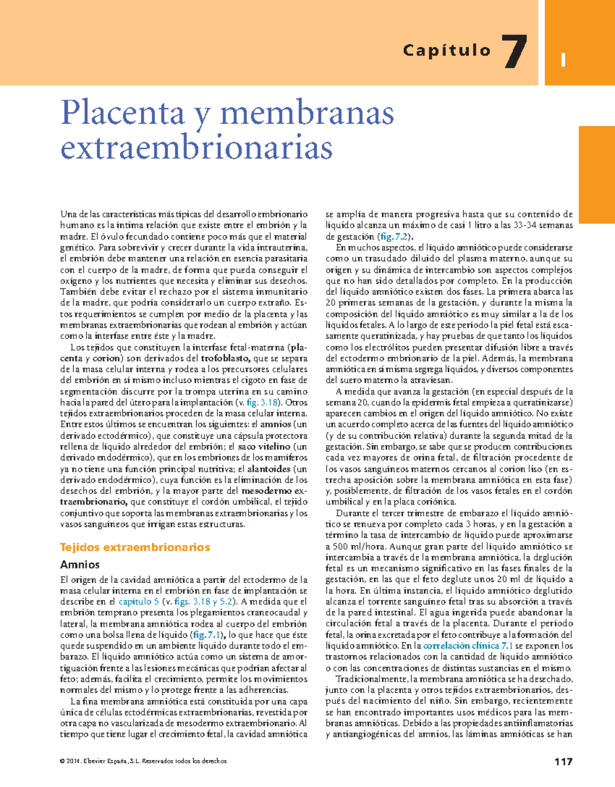 7.0 Placenta y membranas - © 2014. Elsevier España, S. Reservados todos ...