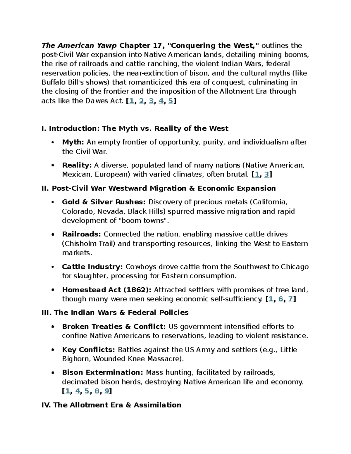 Chapter 17: Conquering the West - Expansion, Conflict, and Myth - Studocu