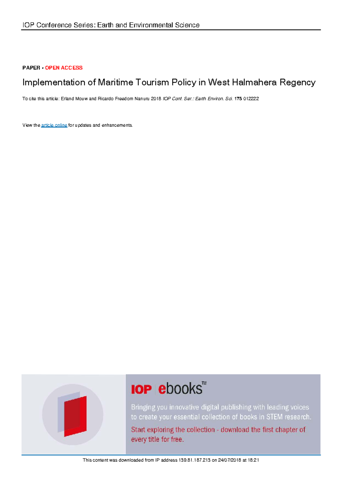 Halmahera Regency: An Analysis of Development Challenges and Impacts ...