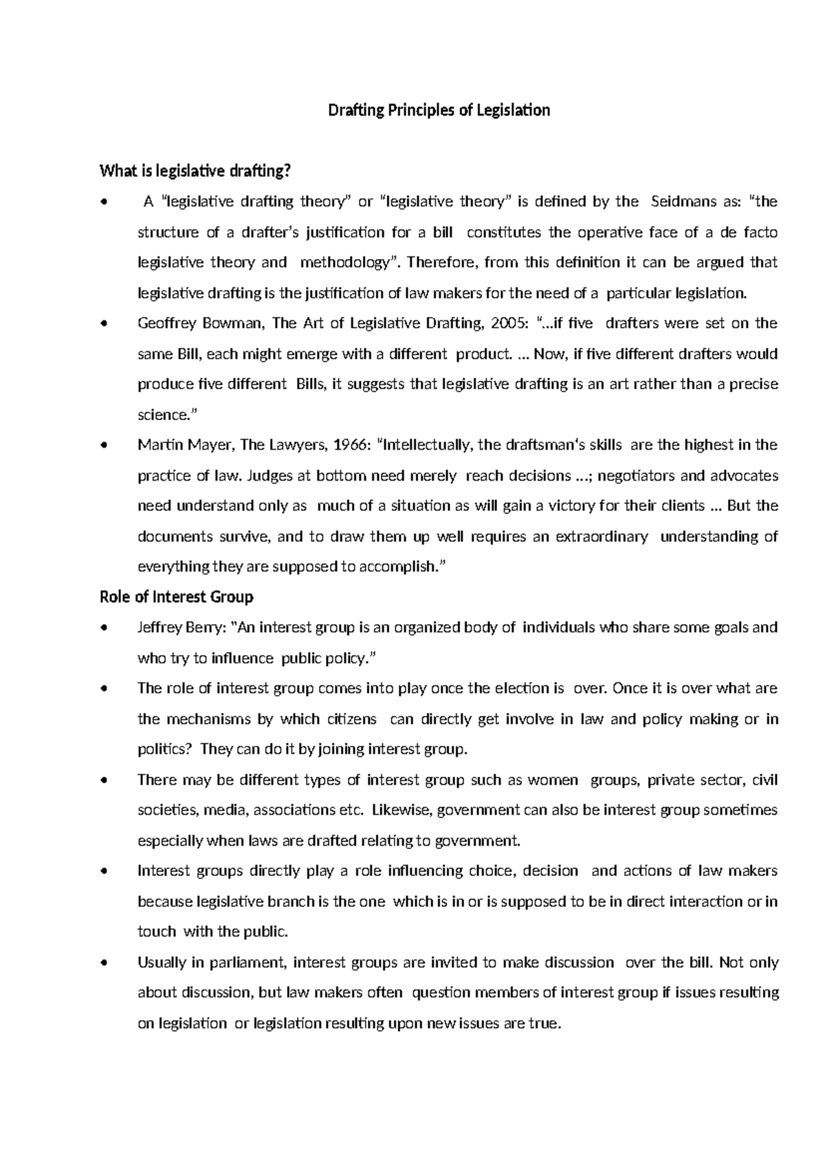 Drafting Principles of Legislation: Understanding the Art and Process ...