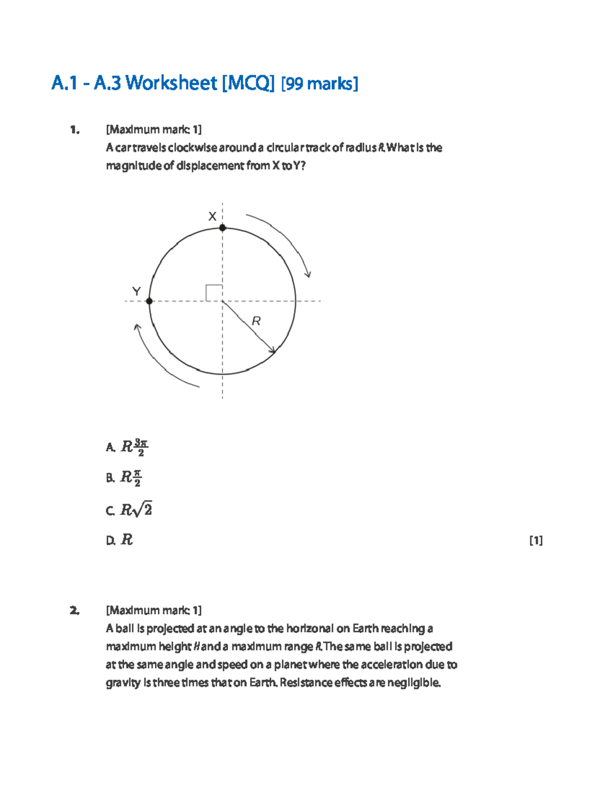 A.1 A.3 Physics Notes: Circular Motion, Energy, and Thermodynamics ...