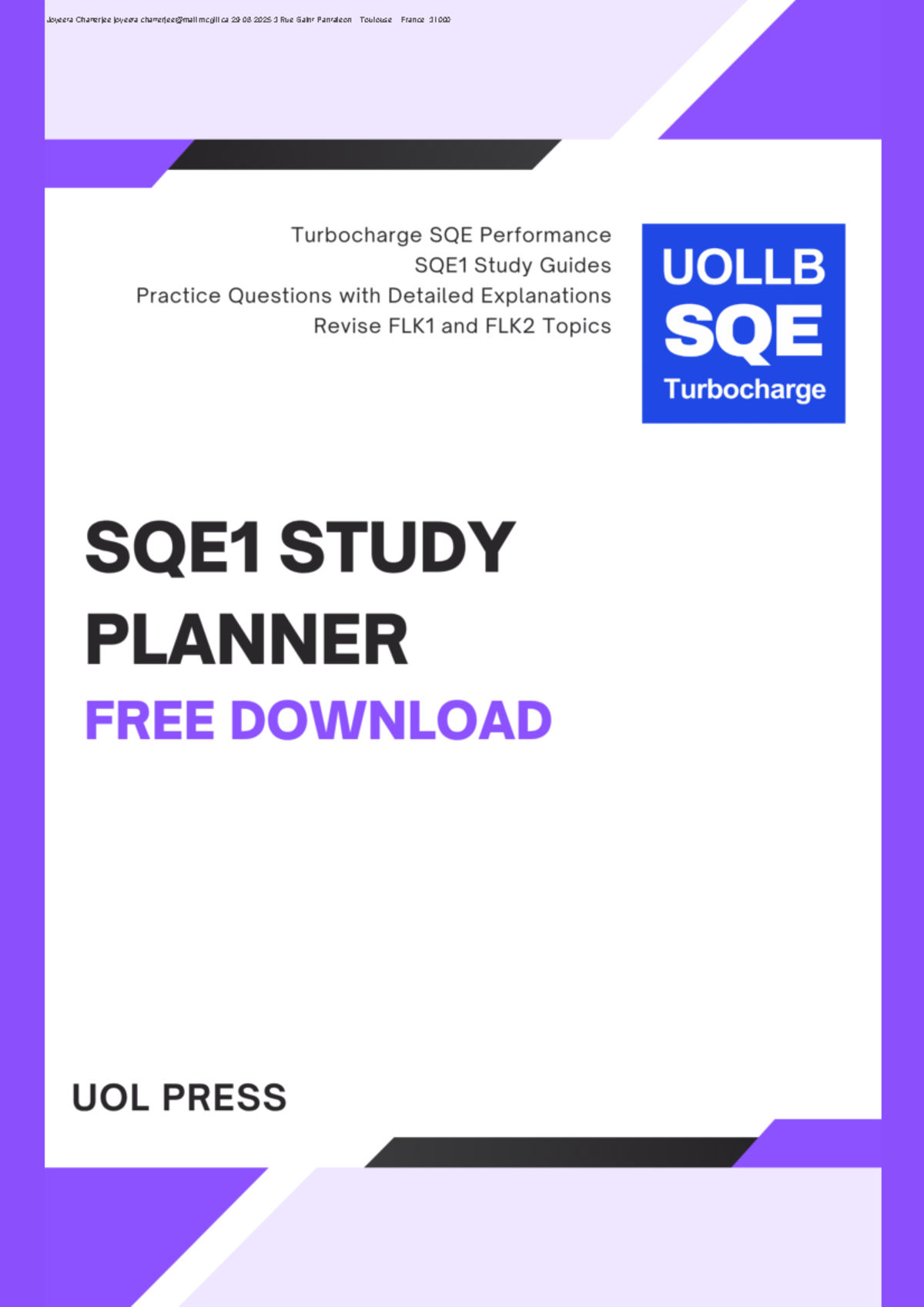 UOLLB SQE1 Study Planner: Essential Guide for Law Graduates - Studocu