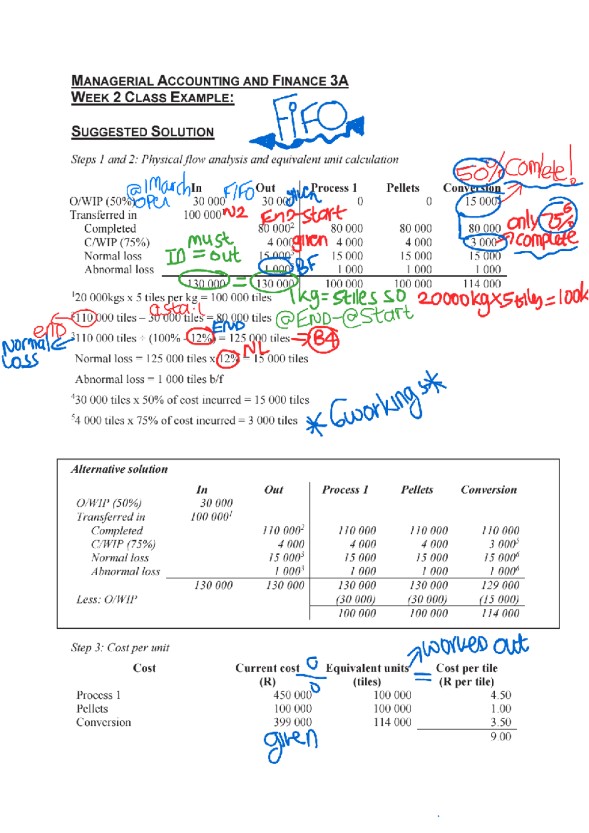 Week 2 eg. - Exampl3 - MANAGERIAL ACCOUNTING AND FINANCE 3A WEEK 2 ...