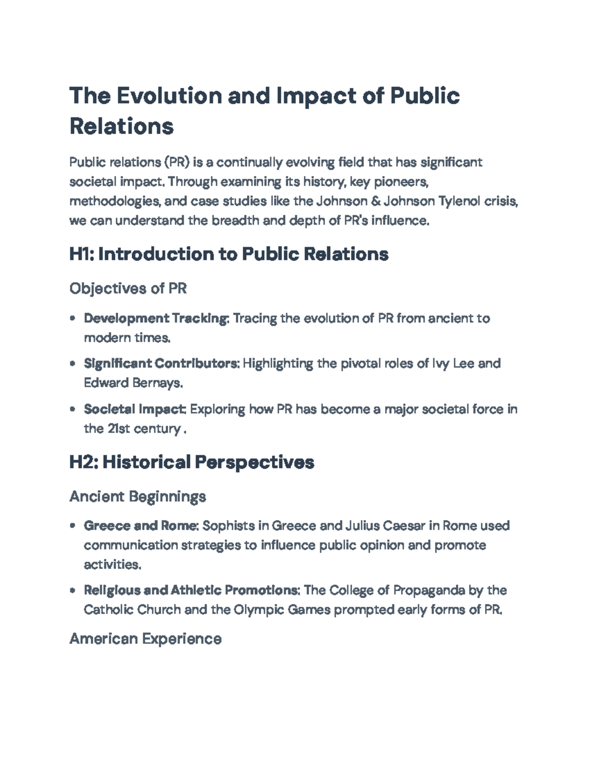 The Evolution and Impact of PR: History, Ethics, and Case Studies - The ...