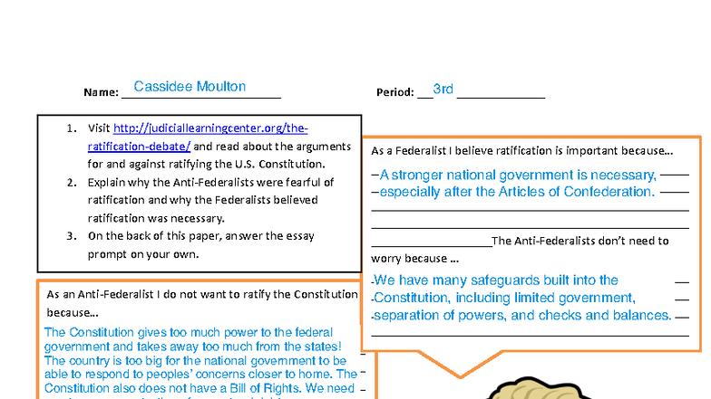 US History Essay Notes: Federalists vs Anti-Federalists - Studocu