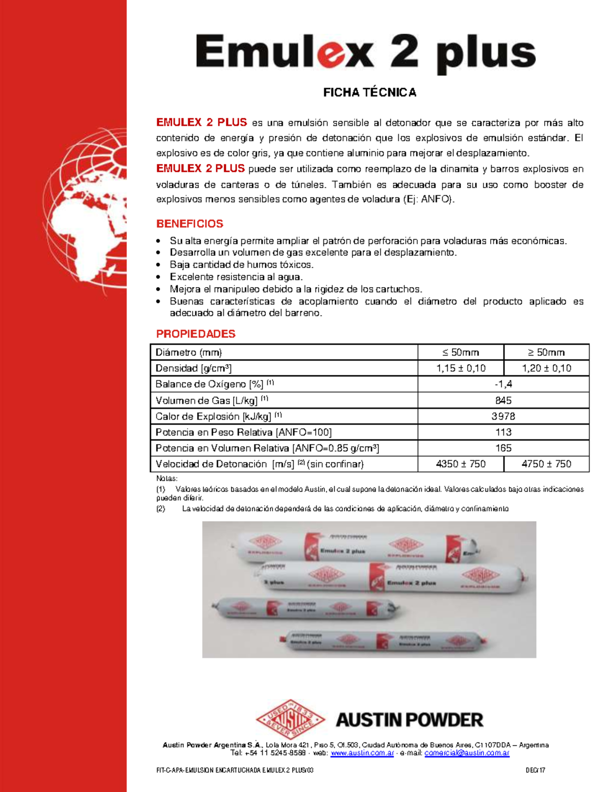 Ficha Técnica Emulex 2 Plus 2017 - Explosivos y Aplicaciones en Chile - Studocu