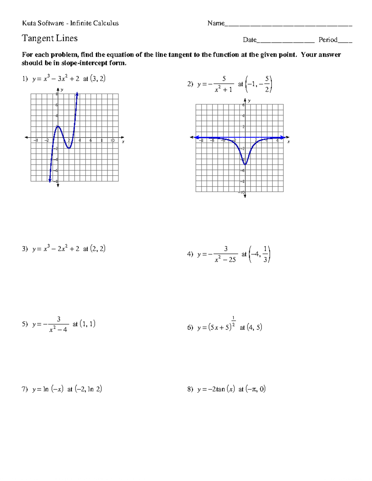 04 - Tangent Lines - Practical Exam Solutions for Infinite Calculus ...