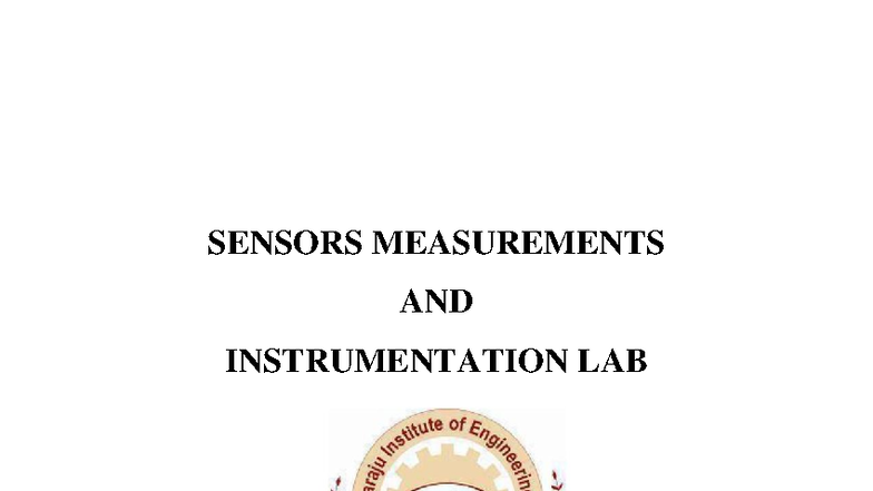 III-I SMI Lab Manual: Sensors Measurements & Instrumentation - Studocu